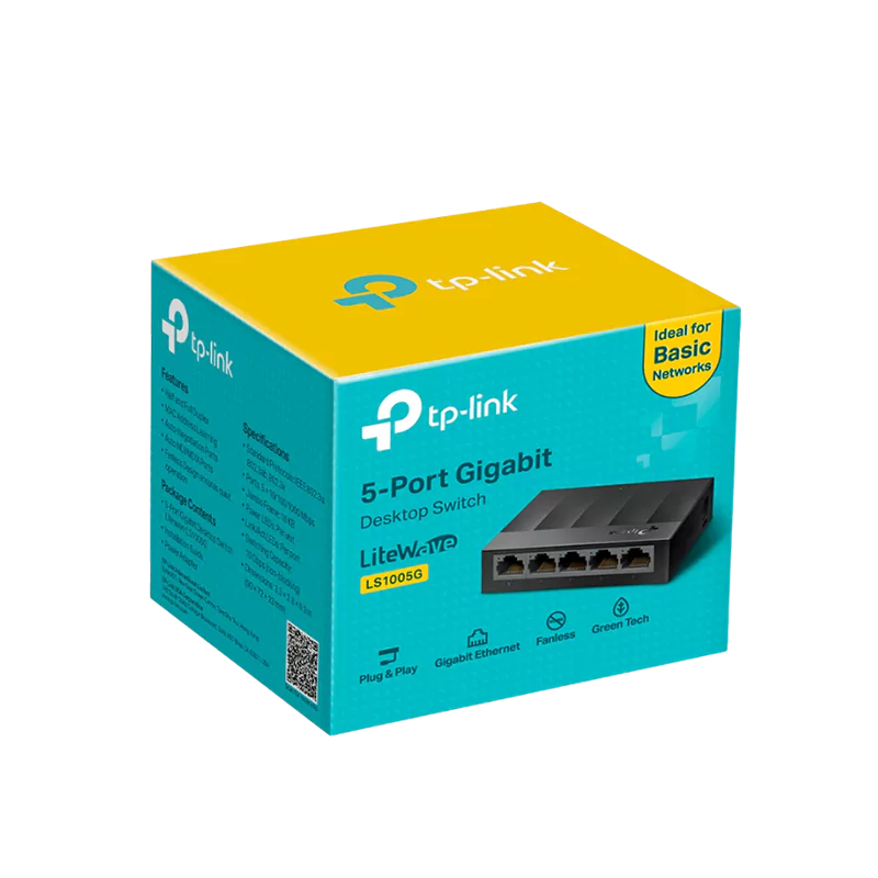 TP-Link LS1005G 5-Port 10/100/1000Mbps Desktop Switch - NewTech ...