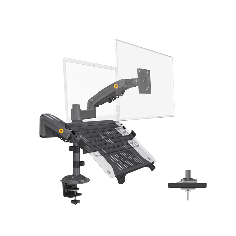 NB H180-FP Dual Monitor Arm with Laptop Mount 17-27 inch - NewTech ...