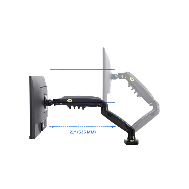 NB F-80 Single Monitor Arm 17-30 inch White - NewTech Computer Store