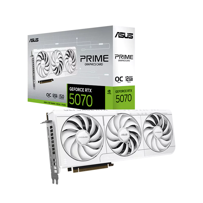 ASUS PRIME GeForce RTX 5070 OC 12GB GDDR7 White - NewTech Computer Store