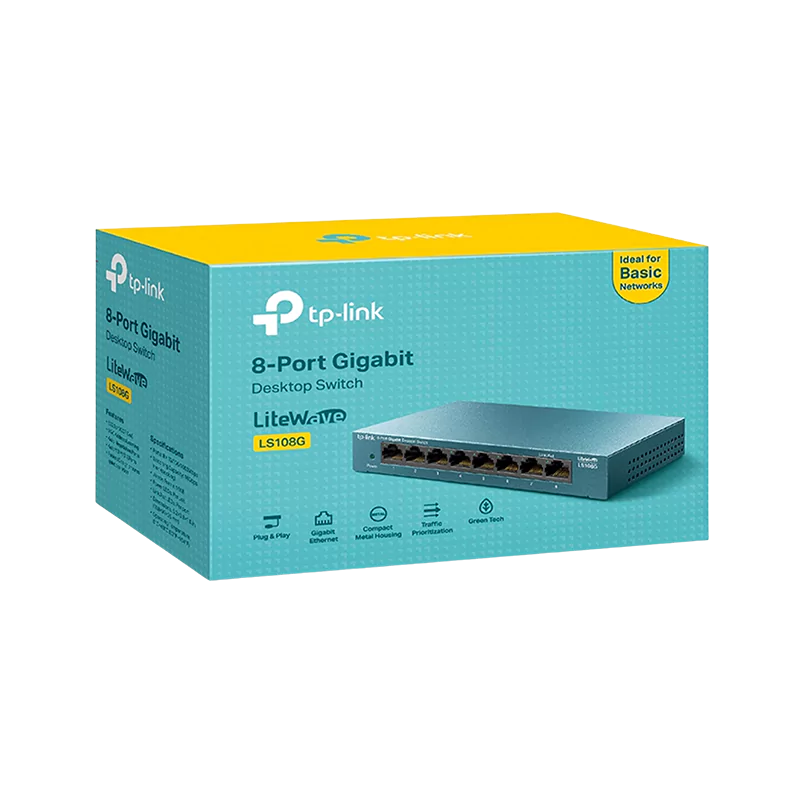TP-Link LS108G 8-Port Gigabit Desktop Network Switch - NewTech Computer ...