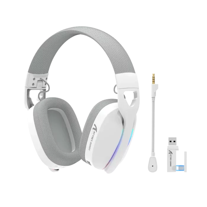 ATTACK SHARK L90 Foldable RGB Ultra-Light Tri-Mode Gaming Headset White ...