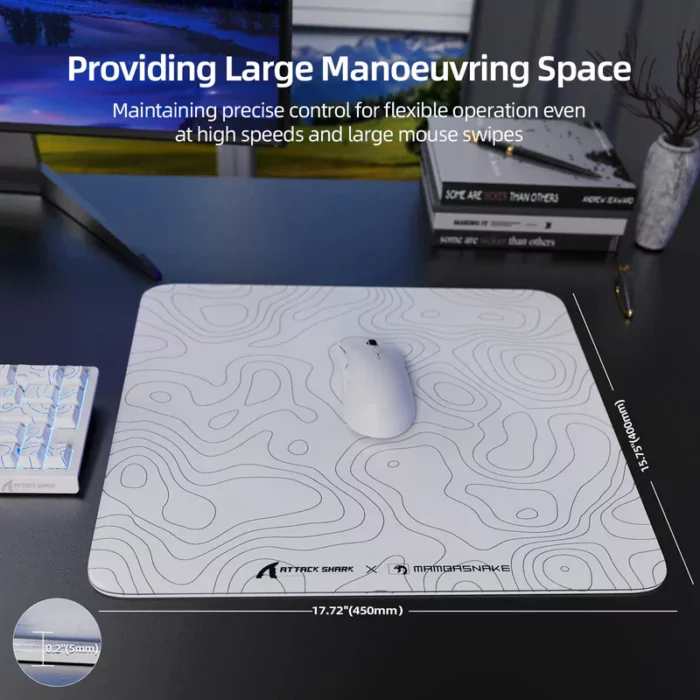 Attack Shark Obsidian CM05 White Glass Gaming Mouse Pad - NewTech ...